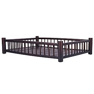 Storage Baskets, Rectangular Bamboo Zen Tea Tray Basket 16.9x11.8x3.7in Multipurpose Decorative Tray Chinese De Style for Tea Set Storage Food Storage(Dark Brown)