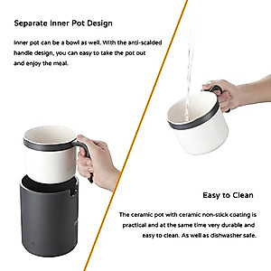 OCTAVO 2 Cup Rice Cooker Mini Small Size 5 Preset Function with 4/6/8 Delay Timer, 1.0L Rice Cooker with Portable Handle, Simplicity Glass Lid Small Rice Cooker for 1-2 People, Rice maker, black