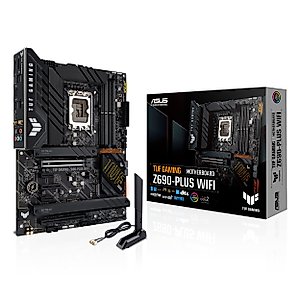 ASUS TUF Gaming Z690-Plus LGA 1700(Intel12th Gen) ATX Motherboard(PCIe 5.0,DDR5,4xNVMe SSD,14+2 Power Stages,WiFi 6,2.5Gb LAN,Front USB 3.2 Gen 2 Type-C Ports,Thunderbolt 4)