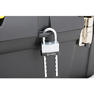BRINKS - 44mm Laminated Steel Keyed Padlock with Adjustable Shackle - Chrome Plated with Hardened Steel Shackle