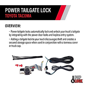 Pop & Lock – Power Tailgate Lock for Toyota Tacoma, Fits Models 2005 to 2015 (PL8521)