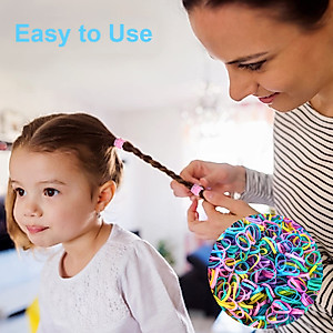 2000 PCS Mini Small Rubber Bands for Hair, Tiny Colorful Hair Elastics, Hair Rubber Bands for Girls Toddler Kids Baby, Premium Elastic Hair Ties with 2 PCS Topsy Tail Hair Tools, YLYL