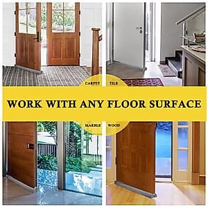 fowong Door Draft Stopper 36" Adjustable Under Door Draft Stopper Soundproofing 30 Inch to 36 Inch Triangle Noise Blocker Seal Large Gap up to 1.7", Easy to Install Grey