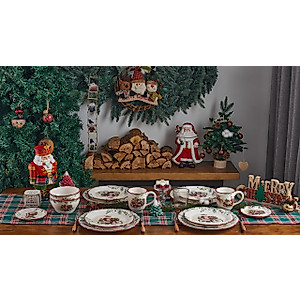 Bico Santa On The Way Ceramic Mugs, Set of 4, for Coffee, Tea, Drinks, Microwave & Dishwasher Safe