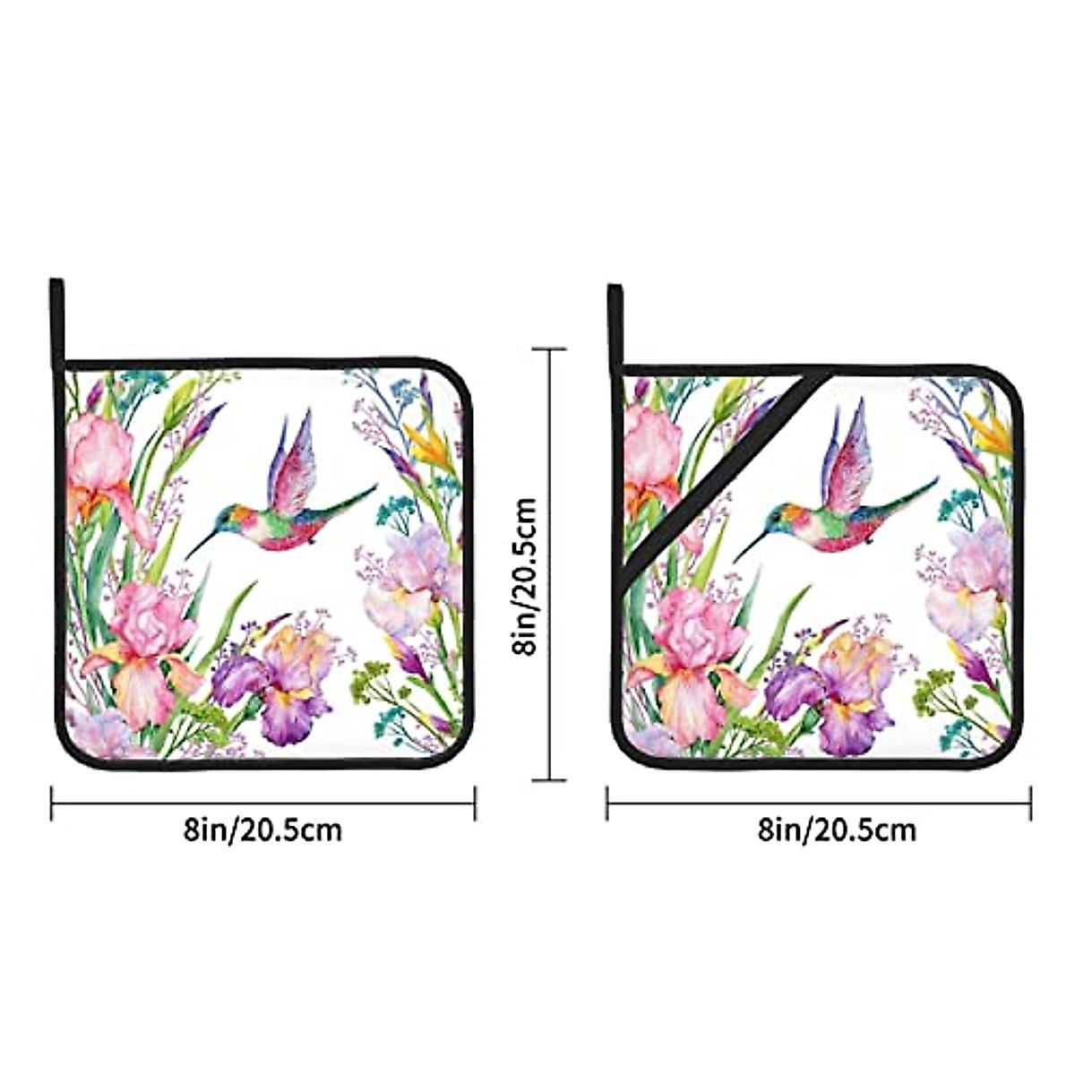 Garden with Birds and Flowers Heat Resistant Non-Slip Pot Holder, Professional Oven hot pad Gloves for Cooking, Baking, and Grilling