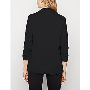 EXTRO&VERT Women Blazer 3/4 Sleeve Open Front Lightweight Casual Work Office Blazer Jacket Black