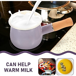 Enamel Saucepan Small Nonstick Sauce Pot Soup Pot Stockpot Pasta Pot Milk Warmer Pot Ramen Pot for Home Kitchen Random Style