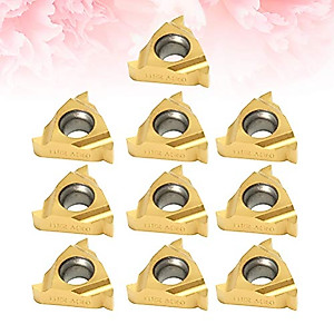 10pcs Carbide Turning Inserts Blades Turning Tool Durable Lathe Inserts A60 Threading Cutter