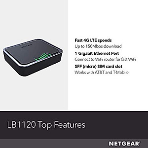 NETGEAR 4G LTE Broadband Modem - Use LTE as Primary Internet Connection (LB1120)