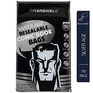 TitanShield Silver Age Re-Sealable Comic Book Bags (150 Count)