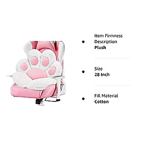 MOONBEEKI Cat Paw Cushion Chair Comfy Kawaii Chair Plush Seat Cushions Shape Lazy Pillow for Gamer Chair 28"x 24" Cozy Floor Cute Seat Kawaii for Girl Worker Gift, Dining Room Bedroom Decorate White