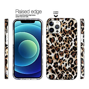 J.west Leopard Case Compatible with 12 Pro Max, Luxury Sparkle Cheetah Print Design Soft Silicone Phone Case Cover Girl Women with TPU Bumper for iPhone 12 Pro Max Case 6.7 Inch (Bling)