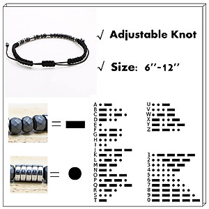 JoycuFF Cancer Survivor Gifts for Women Encouragement Morse Code Bracelets for Men Teen Best Friend Breast Cancer Motivational Empowerment Handmade Woven Jewelry