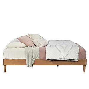 Sauder Cannery Bridge Round Leg Queen Platform Bed, Sindoori Mango Finish