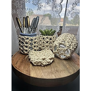 4 Jar Cozies/Sleeves/Jackets/Huggers That Fit Yogurt Jars and Dessert Jars Like Oui Yogurt Jars, La Fermiere Yogurt Jars, Nounos Yogurt Jars - Handmade in USA – All Natural Eco Materials - 4 pc set