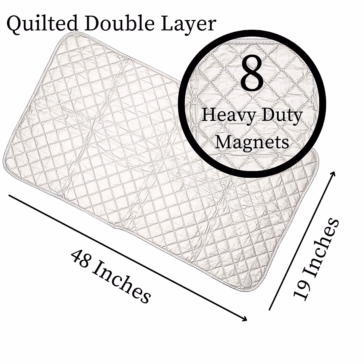 Evelots Ironing Mat Pad for Top of Washer, Dryer, Table - Portable Iron Board Replacement - 8 Strong Magnets - Heat Resistant - Extra Long 48 Inches