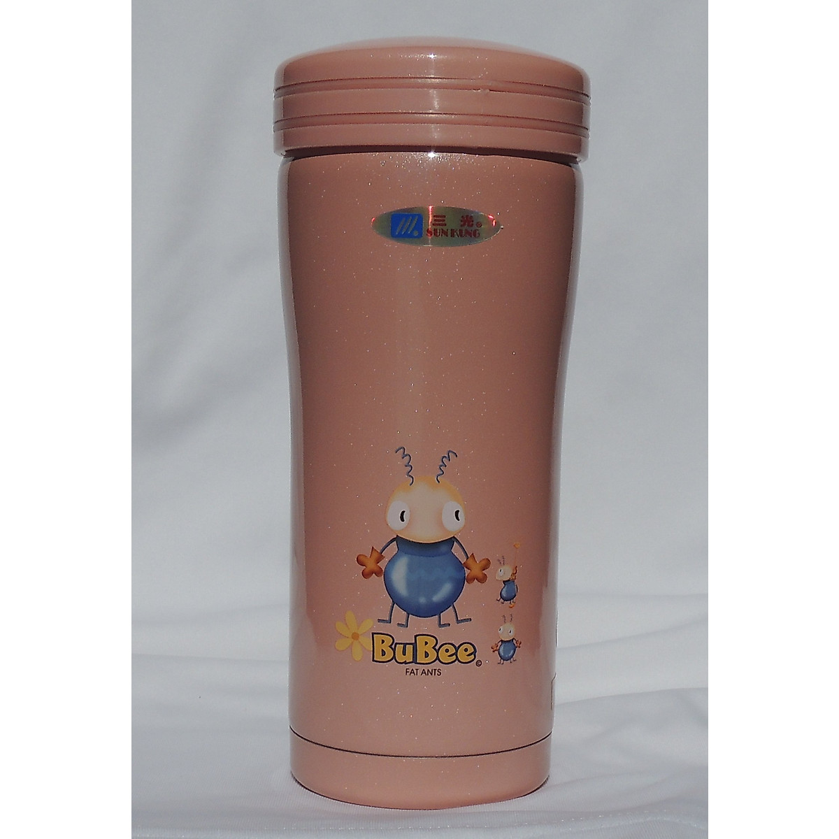 BuBee F-350E Stainless Steel Vacuum Insulated Travel Mug/Tumbler, 0.35 Liter, Blue, Pink
