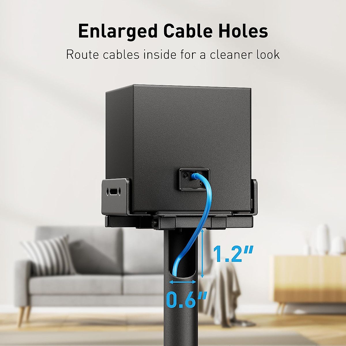 PERLESMITH Universal Speaker Stands for Surround Sound, Holds up to 11LBS, Floor Speaker Stand Height Adjustable Extend 33.3” to 45.1” for Satellite Speakers & Bookshelf Speakers -1 Pair PSSS2 Black