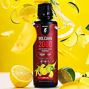 InnoSupps Volcarn 2000 - Advanced Fat Burning Liquid | L-Carnitine, GBEEC, Boost Energy, ATP Enhancer | Caffeine Free, No Artificial Sweeteners | 32 Servings (Lemon Lime)