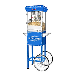 Great Northern Popcorn 738560NWJ Foundation Popcorn Machine with Cart, 8oz, Blue