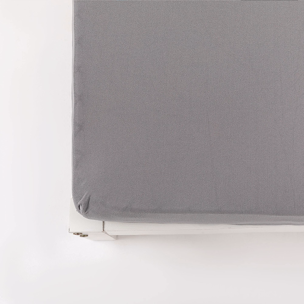 Cot Size Fitted Sheet Only - 4-Way Stretch Jersey Knit & Snug Fit for Bunk Beds, Camping, RV, Folding Beds, Boys & Girls, Wrinkle Free & No Slipping, Soft & Comfortable - Light Gray, Bunk/Cot Twin