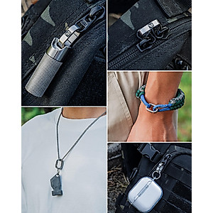 FEGVE Key Carabiner Keychain Clip with Titanium Mini Quick Release Connecting Key Chain Rings and 2pcs 1 in Stainless Steel Key Ring -(Matte)
