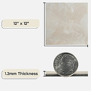 Nexus Self Adhesive 12-Inch Vinyl Floor Tiles, 20 Tiles - 12" x 12", White Slate Pattern - Peel & Stick, DIY Flooring for Kitchen, Dining Room, Bedrooms & Bathrooms by Achim Home Decor