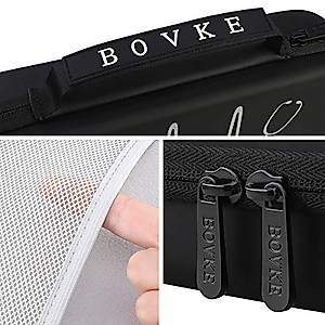 BOVKE Stethoscope Case for 3M Littmann Classic III, Lightweight II S.E, MDF Acoustica Deluxe Stethoscopes - Extra Room for Medical Bandage Scissors EMT Trauma Shear and LED Penlights, Black