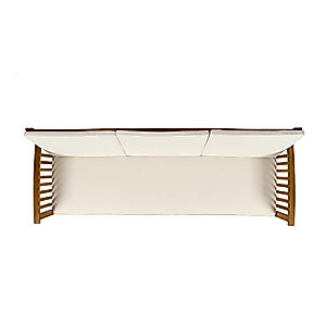 Christopher Knight Home Breenda Outdoor Acacia Wood Sofa with Cushions, Teak Finish, Cream