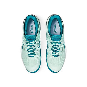 ASICS Women's Court FlyteFoam 2 Tennis Shoes, 8.5, BIO Mint/Lagoon