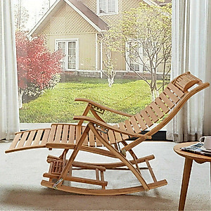 JHUS Balcony Folding Rocking Chair Minimalist Modern Bamboo Living Room Furniture Padro Chair Rocking Chair Rocker Chair Rocker Camp Chair Rocker Recliner Rocking Camp Chair Rocking Chairs