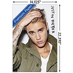 Trends International Justin Bieber-Eyes Wall Poster, 14.725" x 22.375", Premium Unframed Version