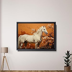 Majestic Black Stallion Galloping In The Clouds, Black Horse On Salt Flats, Canvas Print, Black Horse Print, Black Horse Wall Art