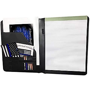 North Carolina Brunswick County All Counties Deputy Sheriff Padfolio Notepad Holder - Thin Blue Line Portfolio with Deputy Sheriff Prayer Print & 3 Police Laptop Stickers and a Police Car Magnet