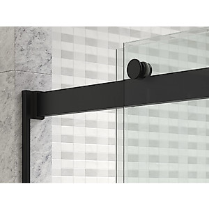 KOHLER 702419-L-BL LEVITY™ PLUS 5/16 BATH DOOR 62x59-5/8 with Vertical Ladder Handle in Matte Black