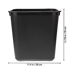 VILLCASE Office Decor Decor Container Bin, Household Small Trash Can, Waste Can Disposal Container for Home, Kitchen, Office (11.79X11.40X8.45inch, Black) Office Table Garbage Car Decor