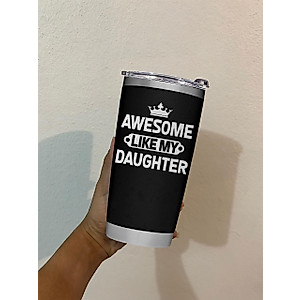 RHYTHMHEART Father’s Day Gifts for Dad from Daughter - Dad Birthday Gifts from Daughter - Funny Dad Gifts from Daughter - Dad Birthday Gifts Ideas from Daughter - Awesome Dad 20oz tumbler