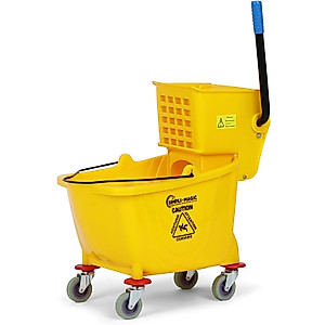 Simpli-Magic Commercial Mop Bucket with Side Press Wringer, 36 Quart, Yellow