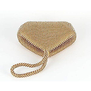 Vgift Clutch Purses for Women Evening, Glitter Wrist Bag Rhinestone Purse, Gold