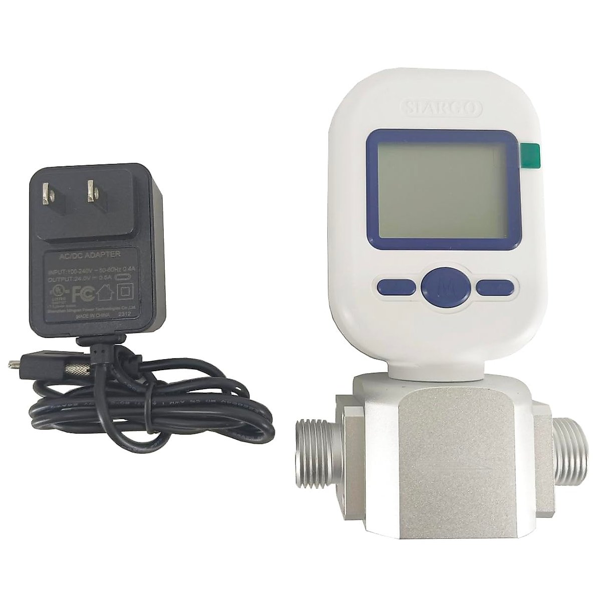 BHYIQI Gas Mass Flow Meter Digital Gas Mass Flow Tester with Range 0 to 250L/Min Precision 士2.0+0.5FS% 12 mm Tube Diameter