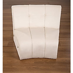 Legend Vansen Velvet Floor Sofa 3 Seats Symmetrical Modular Legless Corner Curved Round couches Sectional, 127", Cream