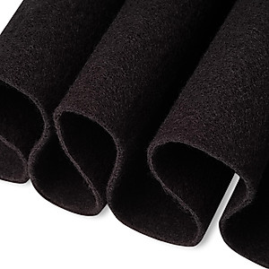 FabricLA Acrylic Felt Fabric - 72" Inch Wide 1.6mm Thick Non-Stiff Felt by The Yard - Use Felt Sheets for Sewing, Cushion, Padding, DIY Arts & Crafts - Black Fabric, 1 Yard