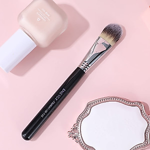 Flat Foundation Brush for Liquid Makeup ENERGY Tapered Foundation Makeup Brushes Large Flawless for Liquid Cream Cosmeitcs Buffing Blending Premium Vegan Dense Face Makeup Brush F60