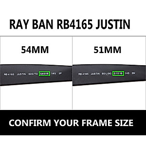 IKON LENSES Replacement Lenses for RB4165 Ray Ban (Polarized) - Fits RayBan RB 4165 Justin Sunglasses - Silver (54MM)