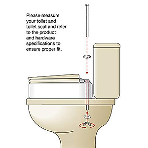 Essential Medical Supply Hinged Toilet Seat Riser for Elongated Toilets, 19.2 x 14 x 3.5 Inch