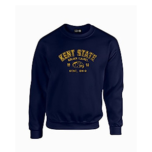 Kent State Golden Flashes 50/50 Blended 8 oz. Crewneck Sweatshirt, Navy, Large