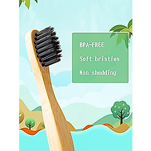 NUDUKO Bamboo Kids Toothbrushes (6 Pack) - Soft Bristle Organic Compostable BPA Free Toothbrush for Kids Toddler Baby Tooth Brush, Eco Friendly Natural Biodegradable Wooden Toothbrush