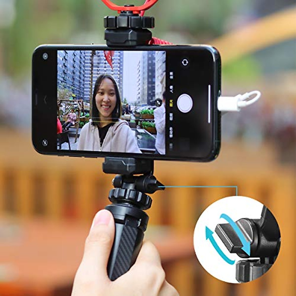 ULANZI Universal Phone Tripod Mount with Cold Shoe Mount, Rotates and Adjustable Clamp Holder Smartphone Clip Adapter for iPhone 11 Pro Max X XR Xs Max 8 7 Plus Samsung Galaxy s10 s9 Note10 Google