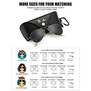 Pro Acme Classic Aviator Sunglasses for Men Women 100% Real Glass Lens (Gold/Grey)