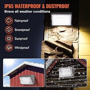 VEVOR 4PCs LED Wall Pack Lights, 120W 11000LM, 5000K Commercial Outdoor Lights Security Lighting Fixture, with Intelligent Light Sensing 240 LED Beads Energy Saving for Garages Yards, IP65 Waterproof